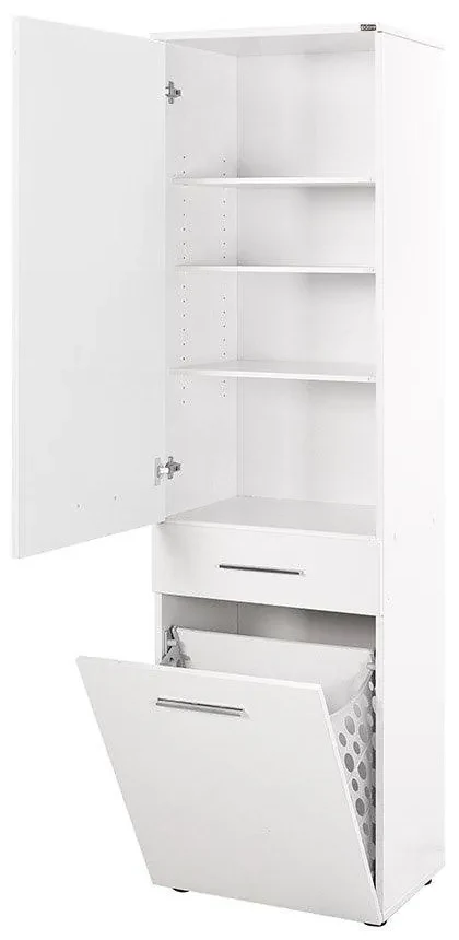 Dulap Baie cu cos de rufe Adore Diamond Maxi, Usa reversibila, Alb ...