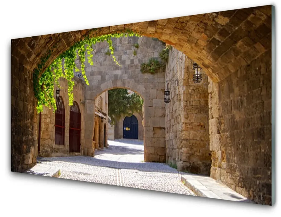 Tablou pe sticla Tunel Arhitectura Maro Gri | BIANO