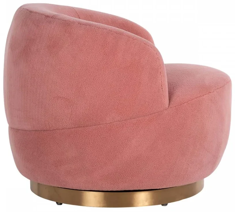 Fotoliu rotativ tapitat roz | BIANO