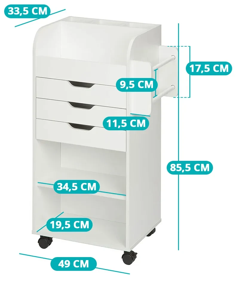 Dulap depozitare rulant cu rafturi si sertare | BIANO