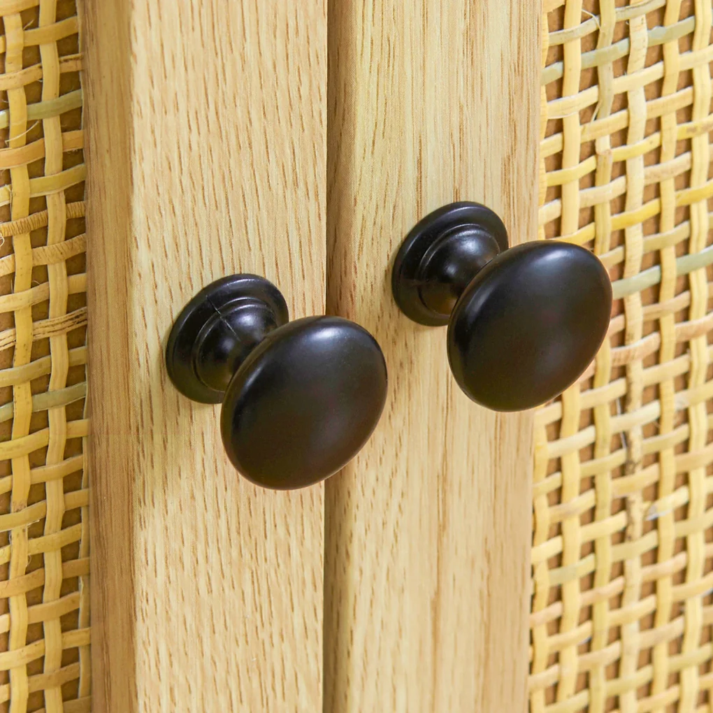 HOMCOM Dulap din Ratan cu 2 Nivele de Depozitare și Uși Duble, Design ...