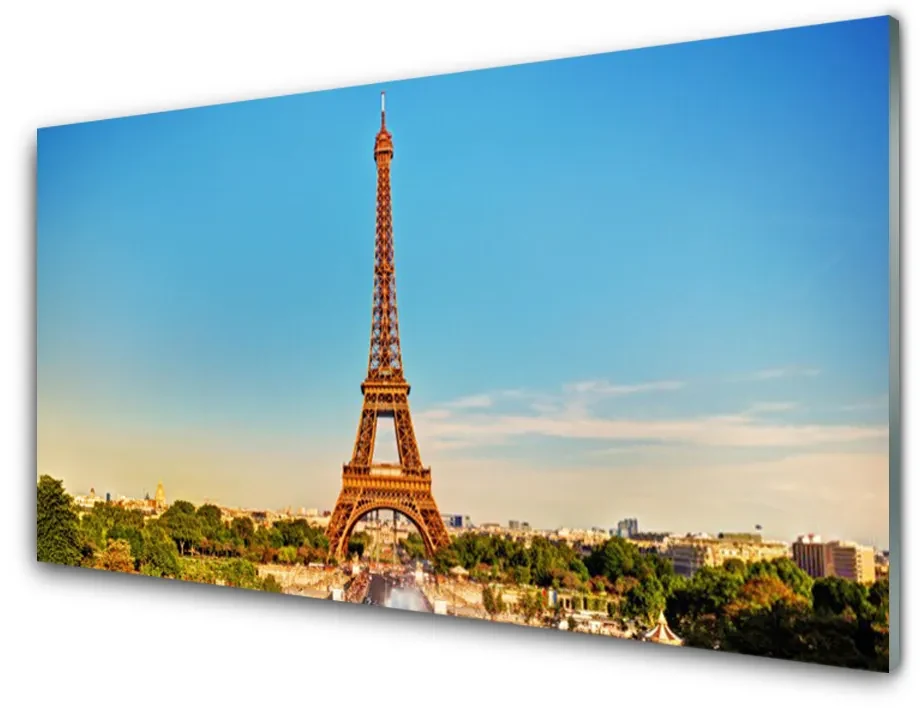Tablou pe sticla Turnul Eiffel Paris Arhitectura Brown | BIANO