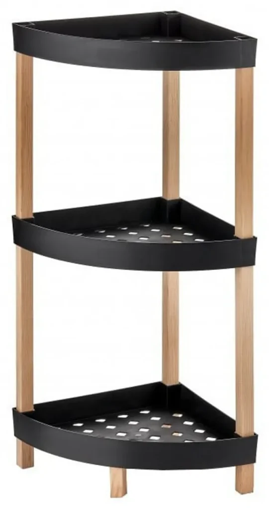 Etajera din lemn masiv cu 3 polite din plastic HouseXL™ B-Wood Mini ...