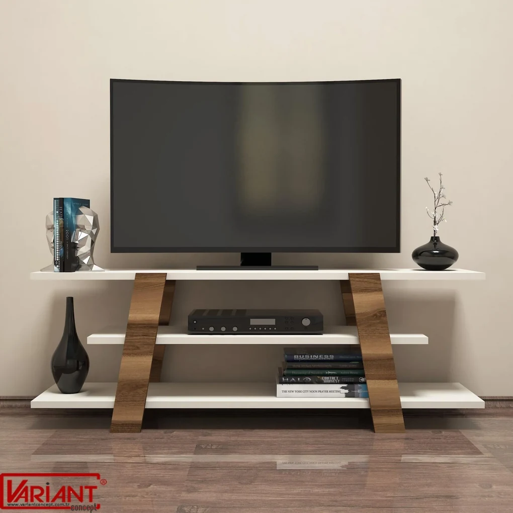 Comoda Tv Flower - Crem/Nuc | BIANO