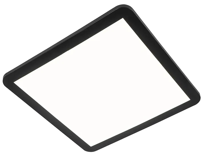 Plafoniera neagra 40 cm incl. LED cu dimmer 3 trepte IP44 - Steve | BIANO