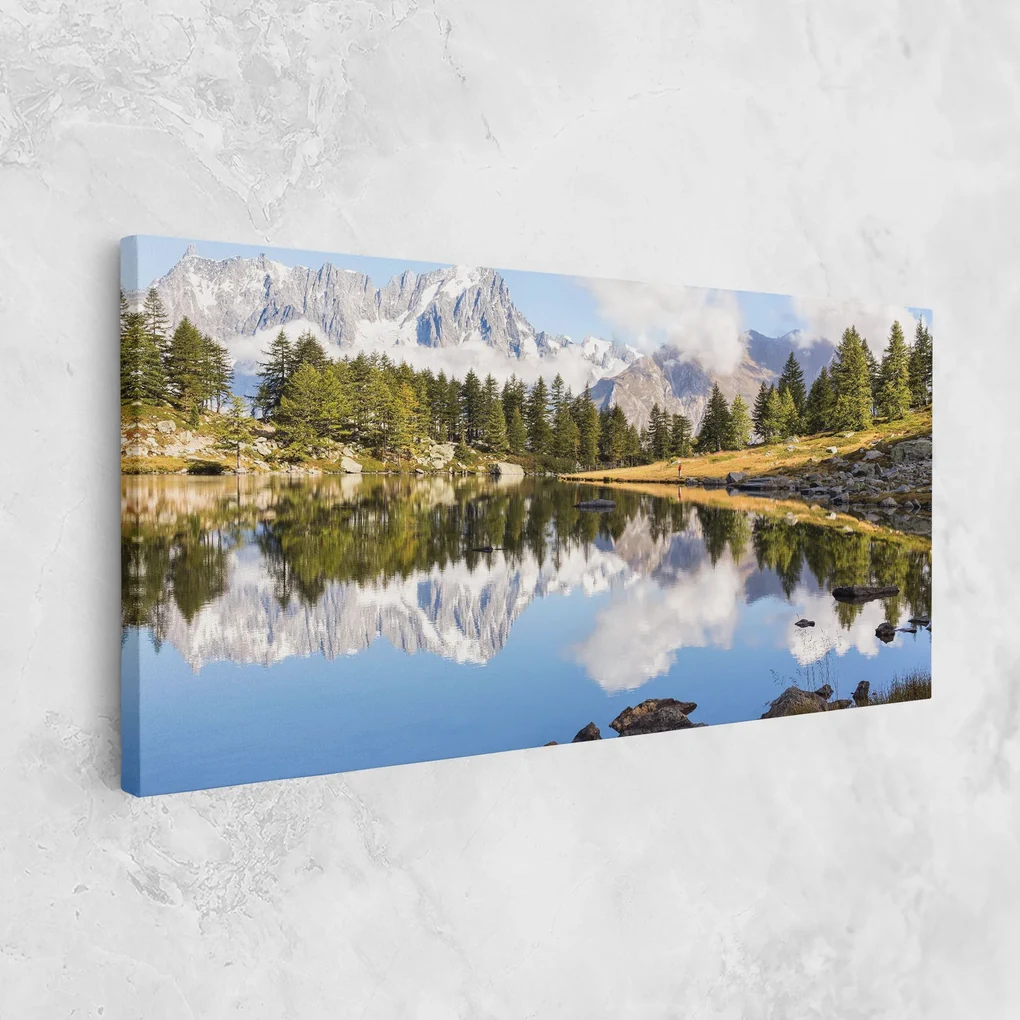 Tablou Canvas, 40x80cm, Dormitor si Living, Peisaje, Lacuri, Mountain ...