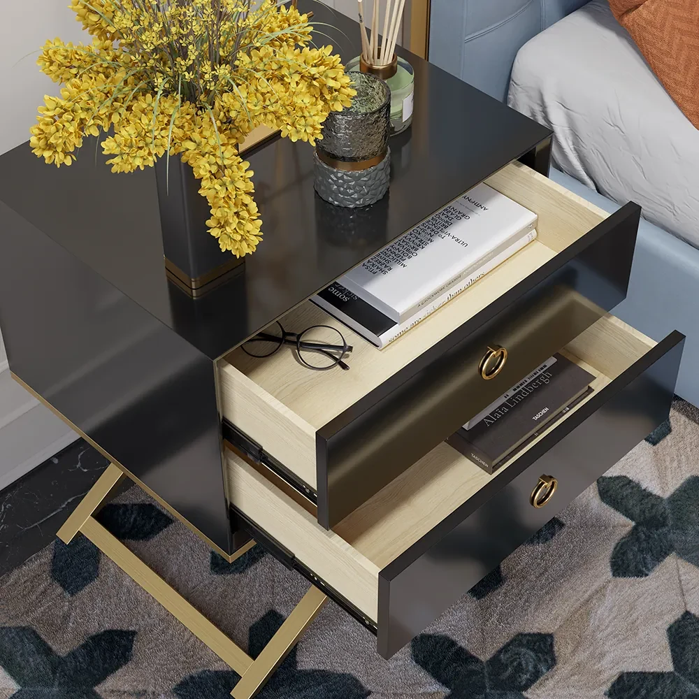 Noptieră modernă în stilul Modern, de culoare neagră - DEPRIMO 37055 ...