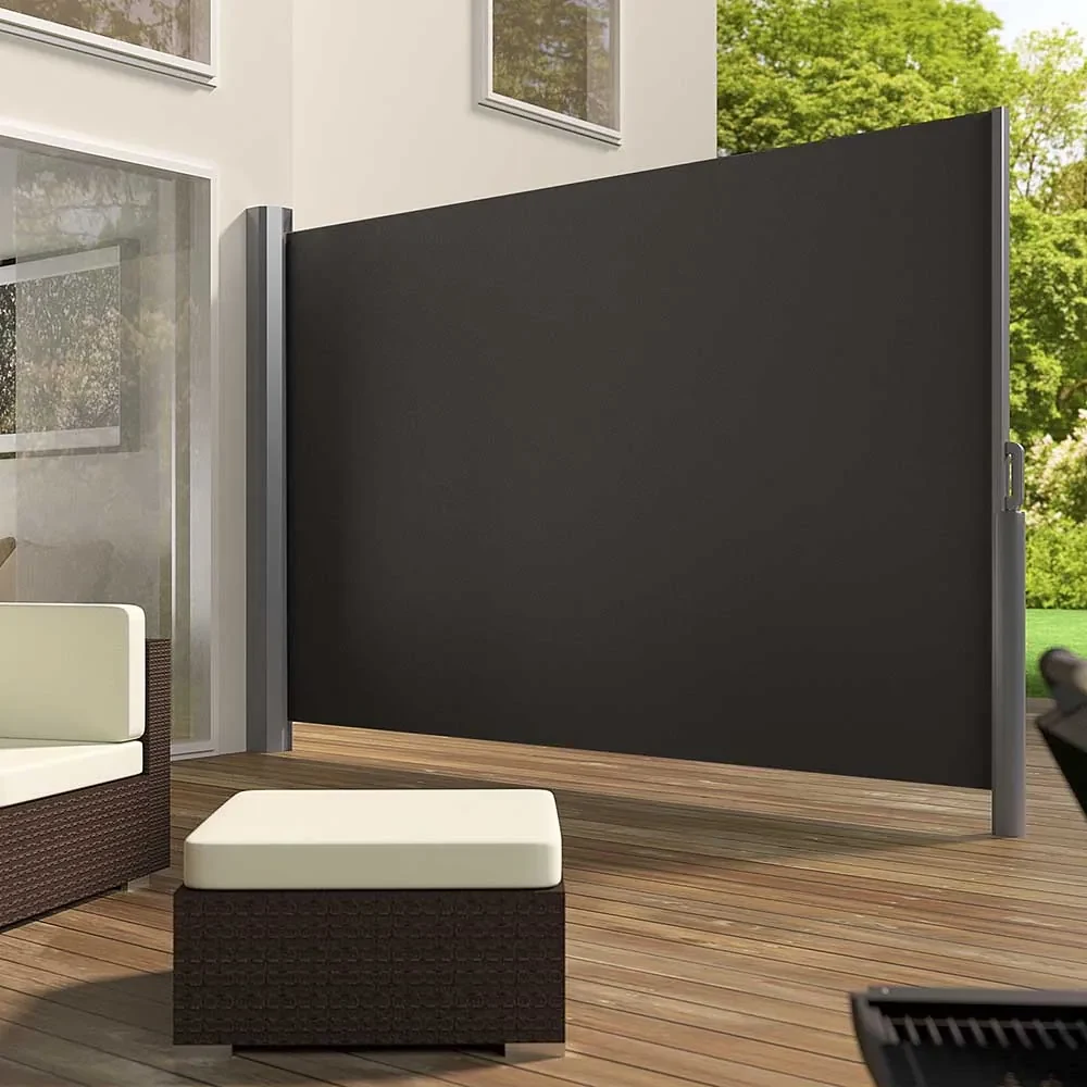 Paravan solar retractabil-simplu-gri inchis | BIANO