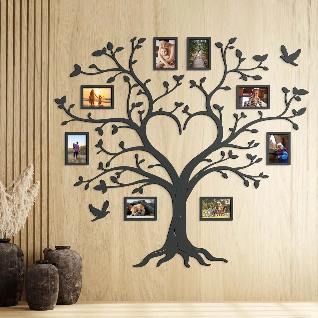 DUBLEZ | Ramă foto Arbore Genealogic din lemn | BIANO