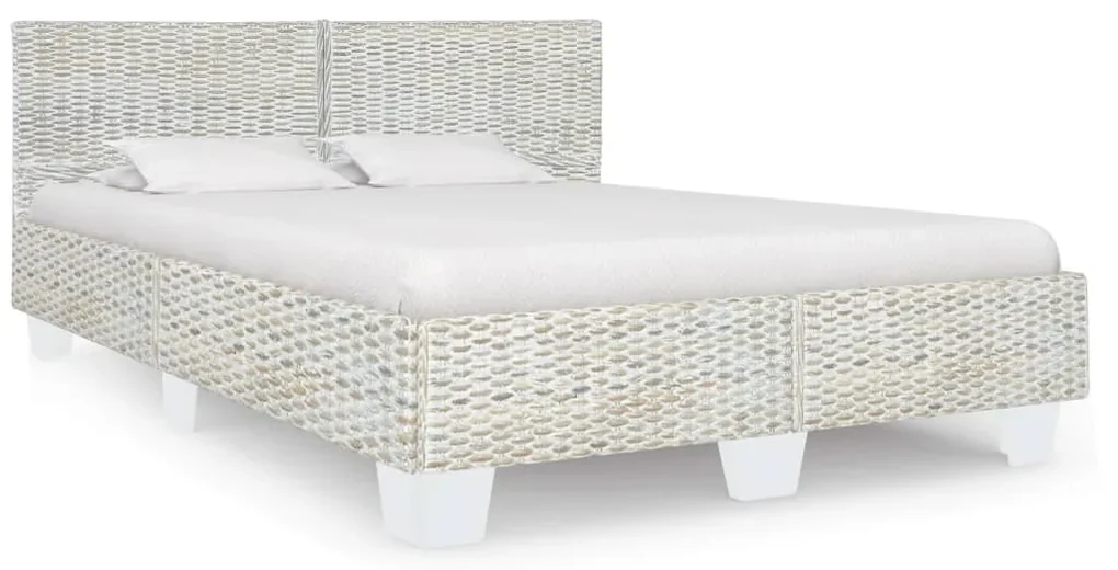 283092 vidaXL Cadru de pat, gri, 160 x 200 cm, ratan natural | Biano