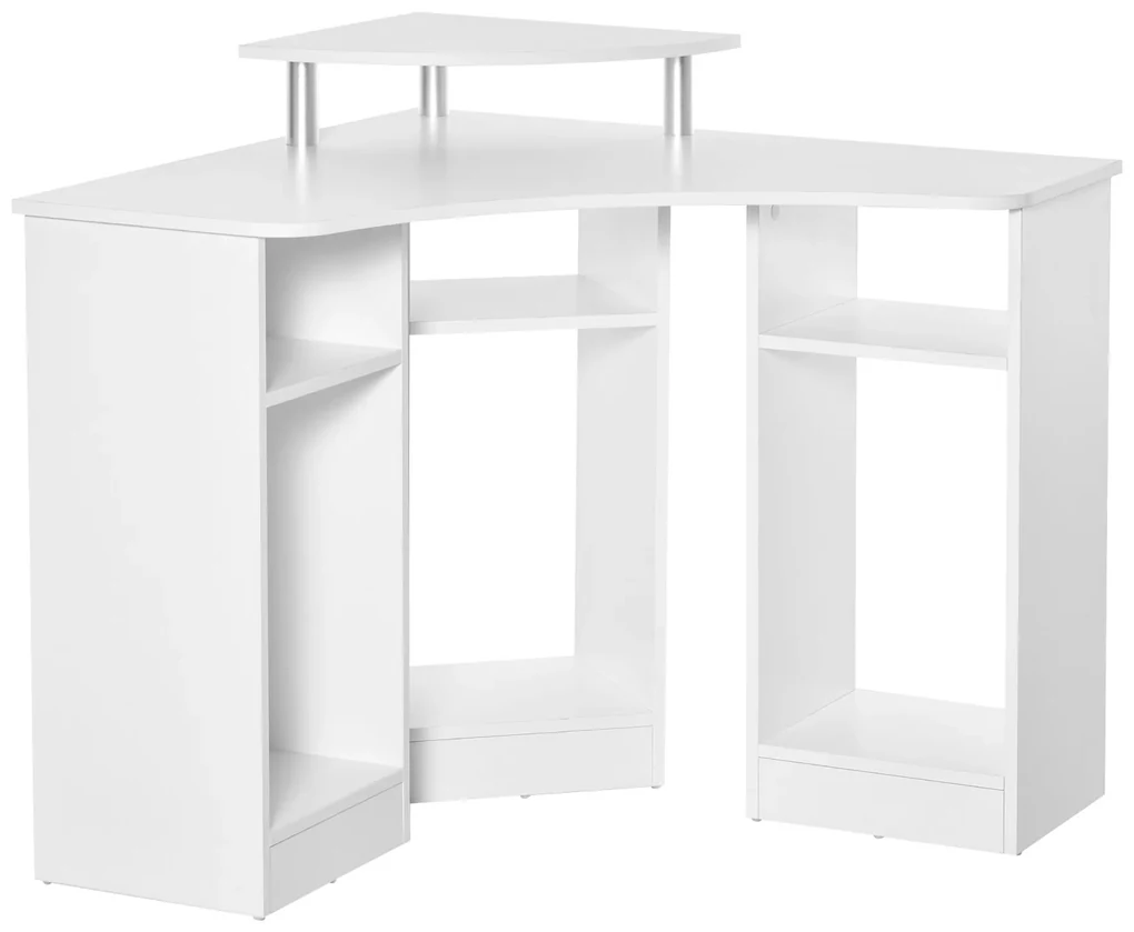 HOMCOM Birou Unghiular cu 3 Secțiuni, Spațiu de Lucru pentru Acasă sau ...
