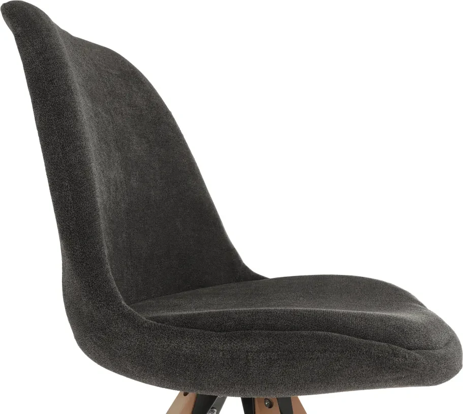 Scaun, material textil gri-maro/lemn fag, SABRA | BIANO