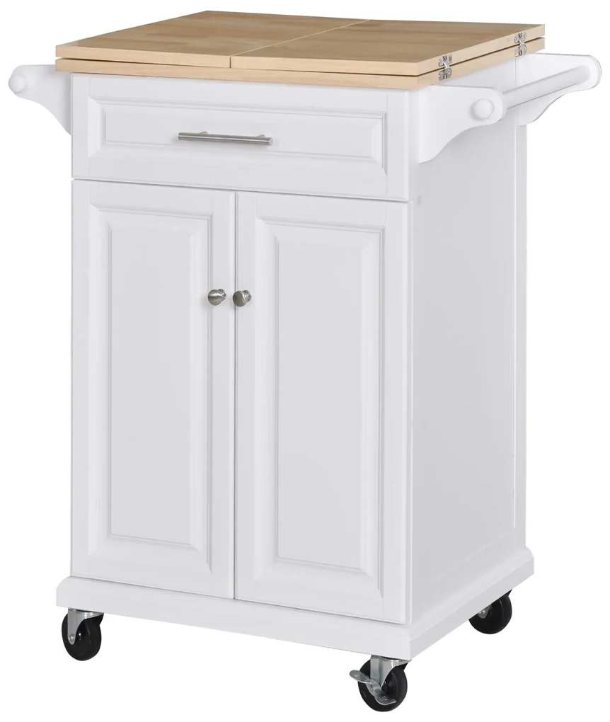 Carucior de bucatarie, dulap 4 roti 360°, sertar, 2 panouri laterale ...