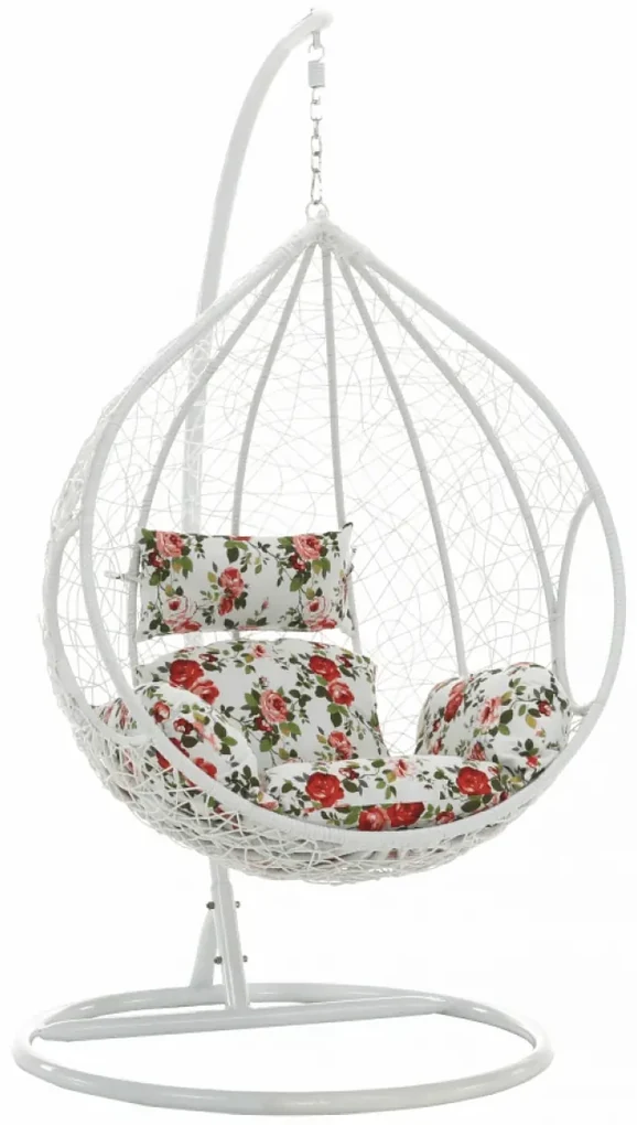 Fotoliu leagan suspendat, cu perne moi, rezistente la UV, împletitură tip răchită, structură ...