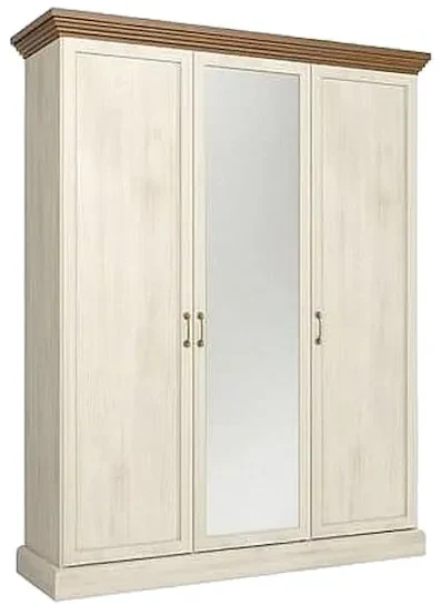 Expedo Dulap KNIGHT S3D, alb pin scandinav/stejar sălbatic | BIANO