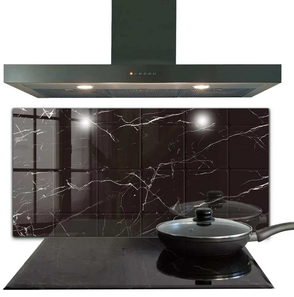 Sticlă pentru bucătărie Textura de marmură neagră | BIANO