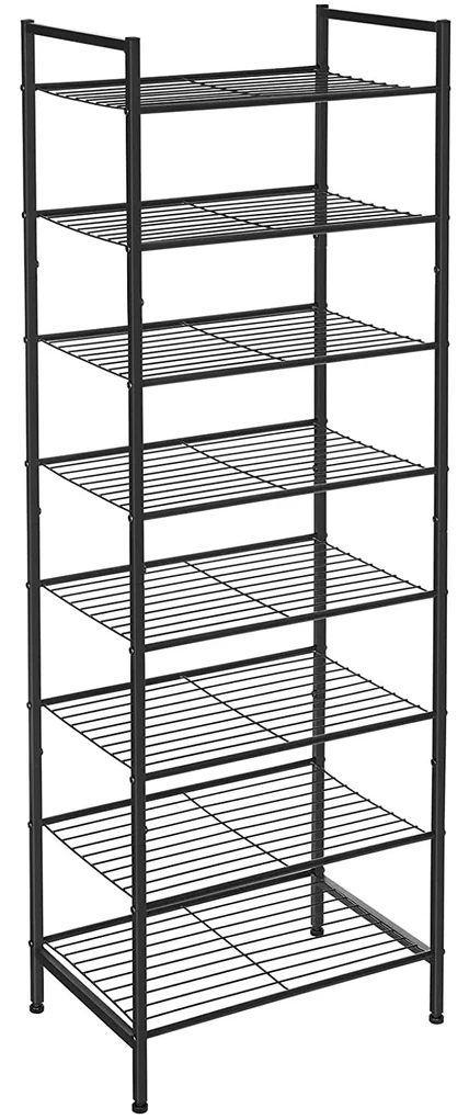 Raft pentru pantofi, raft îngust pentru pantofi pe 8 niveluri, negru ...