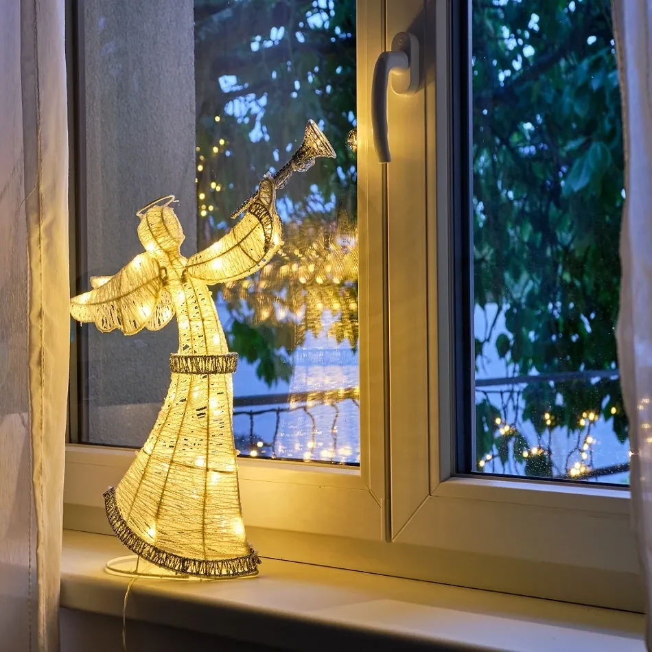 Înger luminos 50cm, cald alb, cu baterii | BIANO