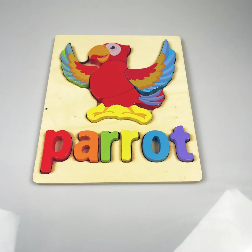 Puzzle din lemn pentru copii "Papagal" | BIANO