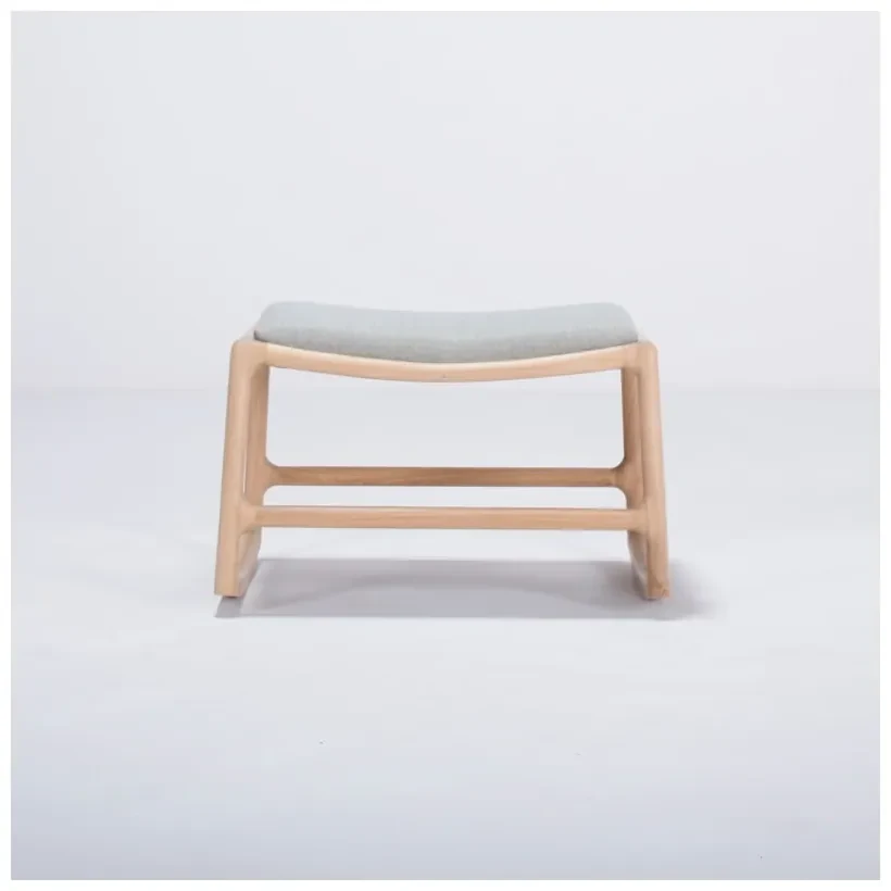 Scaun/taburet cu construcție din lemn de stejar Gazzda Dedo, albastru ...