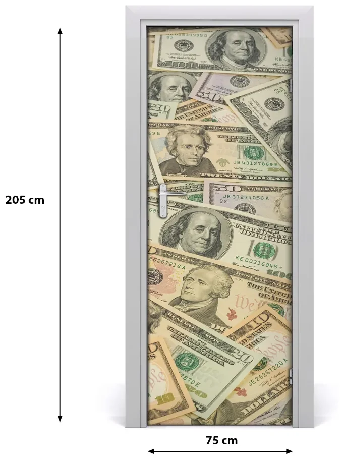 Autocolante pentru usi bancnote dolar | BIANO