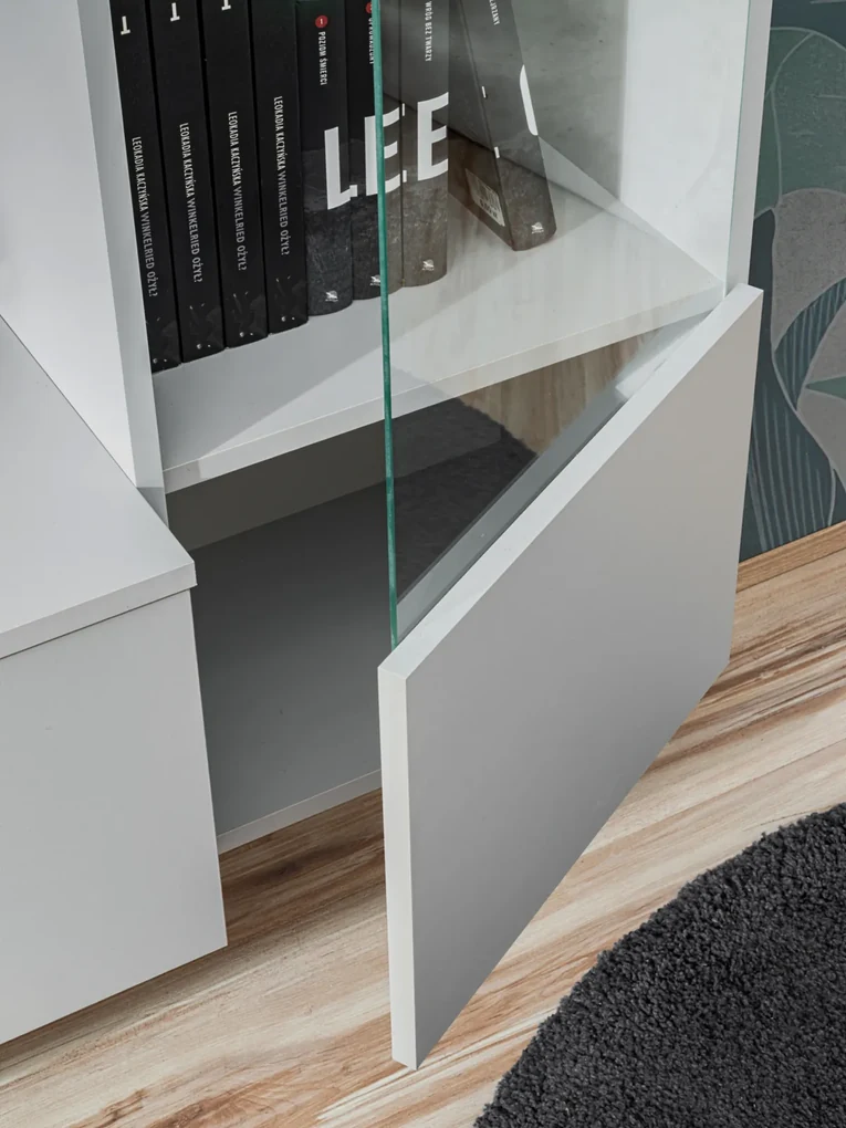 Set mobila living, suspendata, prindere perete, cu riflaj inclus, usi ...