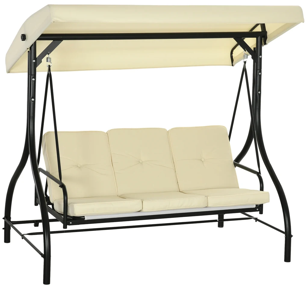 Outsunny Balansoar de Gradina 3 Locuri, Balansoar Pat pentru Exterior ...