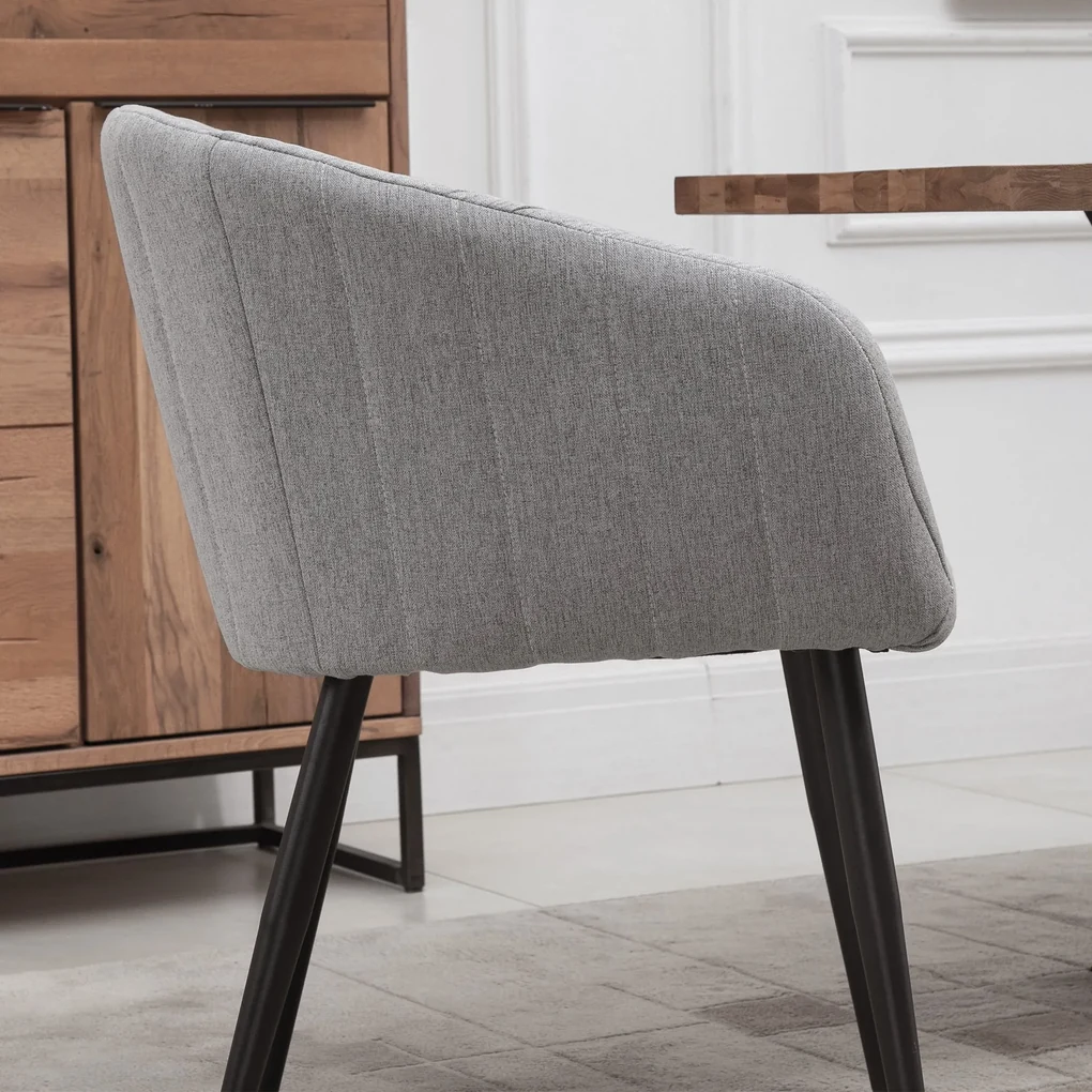 HOMCOM Set de 2 Scaune Capitonate Moderne, Scaune pentru Sufragerie si ...