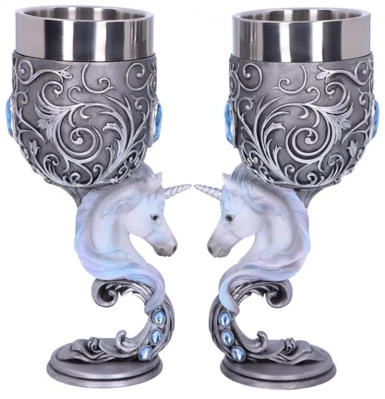 Set pocale unicorni Inimi fermecate 19cm | BIANO