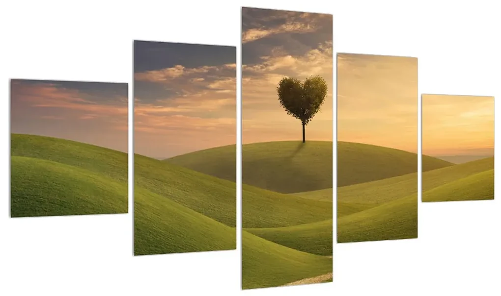 Tablou cu copac îndrăgostit (125x70 cm), în 40 de alte dimensiuni noi ...