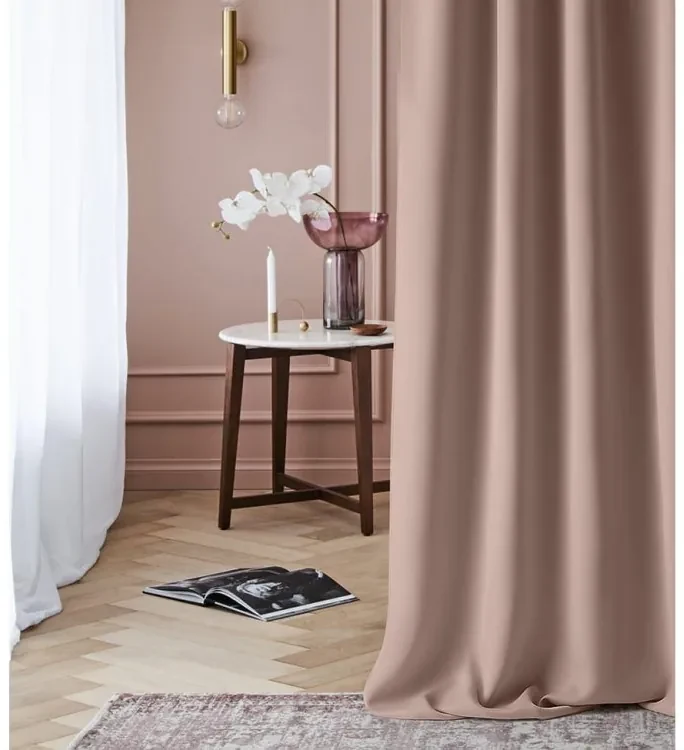Draperii roz pudrat de înaltă calitate, cu rejansă 140 x 280 cm | BIANO