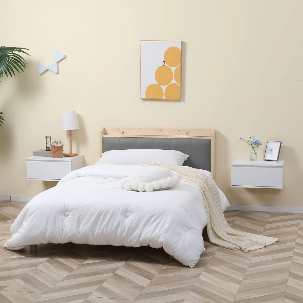 HOMCOM Set 2 Noptiere Suspendate cu Sertar, Design Modern pentru ...