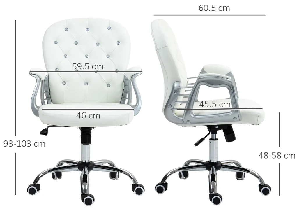 Vinsetto Scaun de birou, Ergonomic Scaun de birou cu braț, Spătar ...