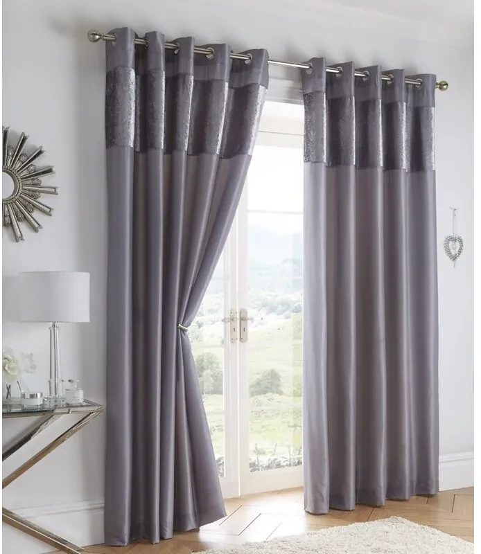 Set de 2 perdele Boulevard gri, 168 x 137 cm | BIANO