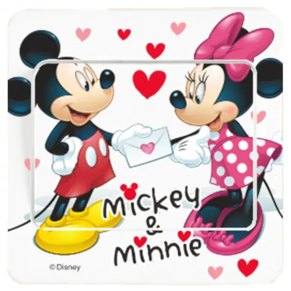Sticker intrerupator Mickey si Minnie 9x9 cm | BIANO