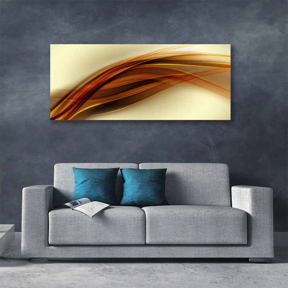 Tablou pe panza canvas Abstract Art Alb Portocaliu Maro | BIANO