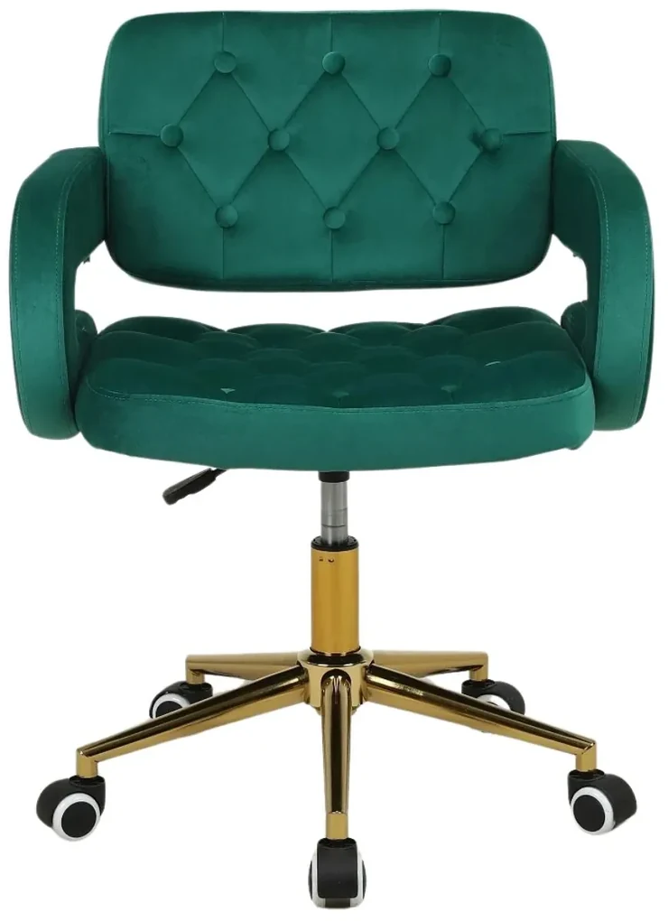 Scaun birou, rotativ, baza metalica, tapiterie catifea, Verde | BIANO