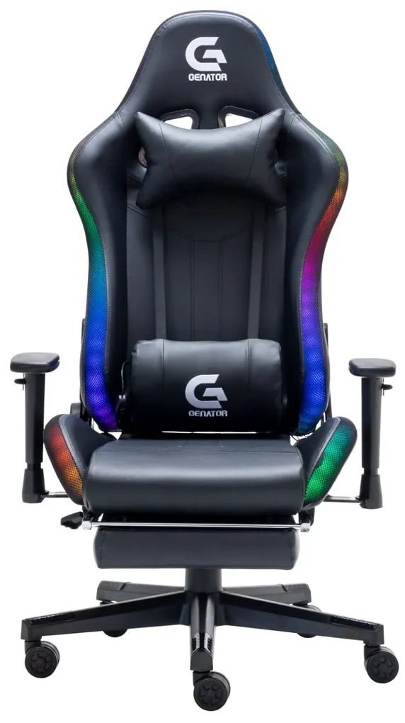 Scaun gaming, sistem iluminare bandă LED RGB, boxe bluetooth, masaj în ...