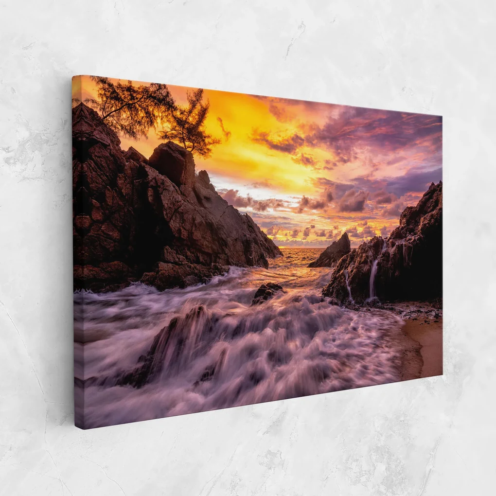 Tablou Canvas, 30x40cm, Dormitor si Living, Peisaje, Plaje, Waves ...