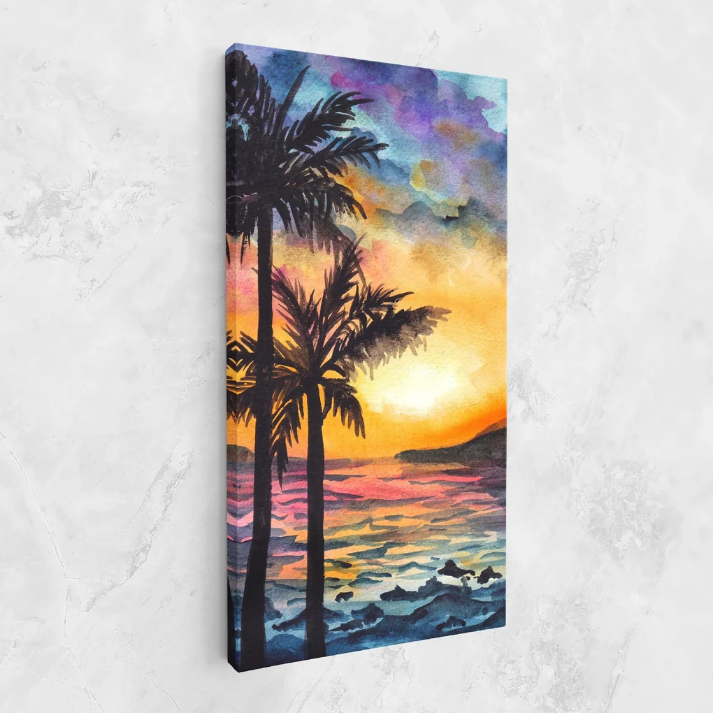 Tablou Canvas, 60x120cm, Dormitor si Living, Peisaje, Plaje, Sunset ...