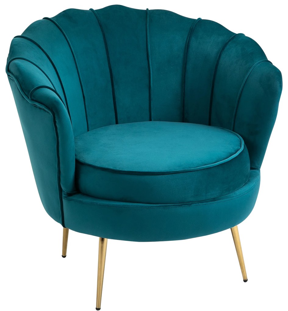 HOMCOM Fotoliu design vintage din Catifea Fotoliu mic retro de ...