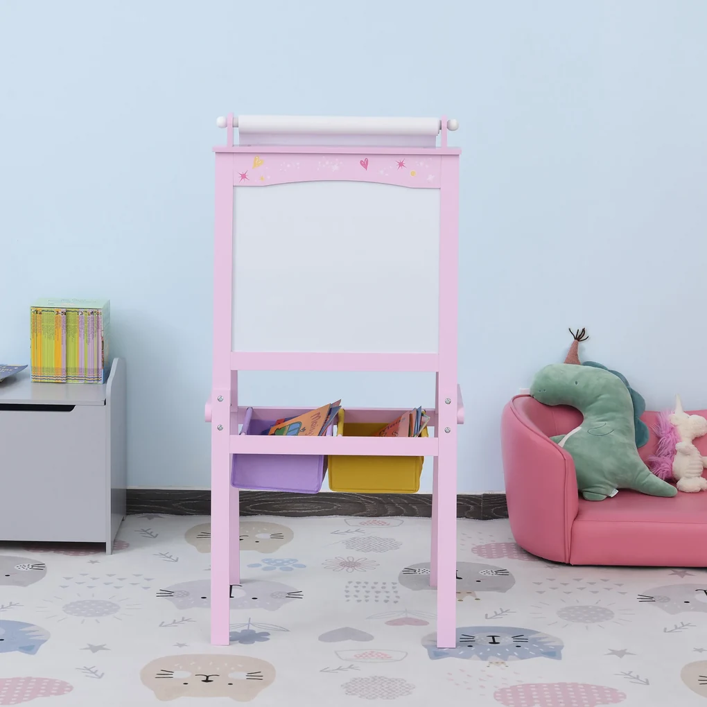 HOMCOM Sevalet Multifuncțional pentru Copii, cu Rola de Hârtie și ...
