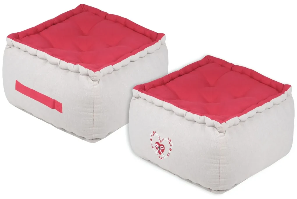 Perna puf podea Pauline Rouge 40x40x30 cm | BIANO