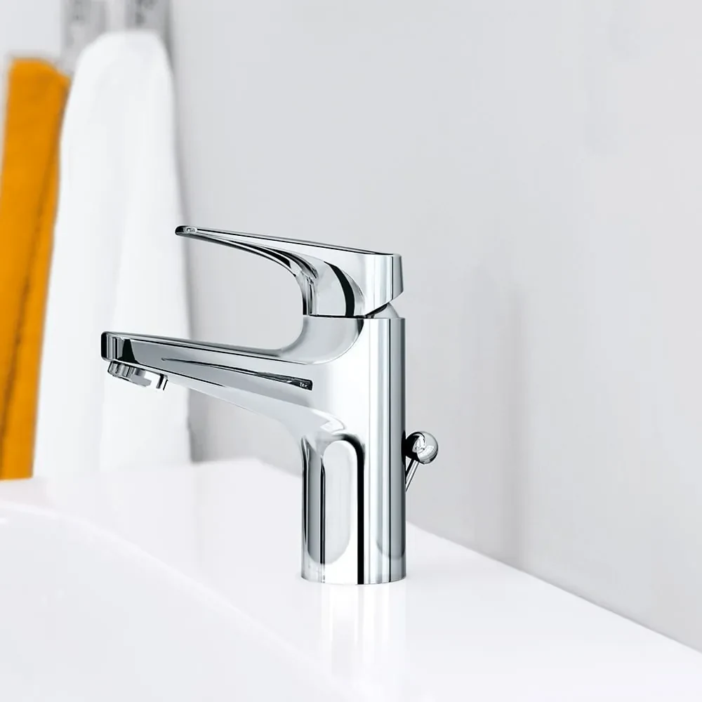 Baterie baie lavoar Grohe BauFlow S, crom, furtune flexibile-23751000 ...