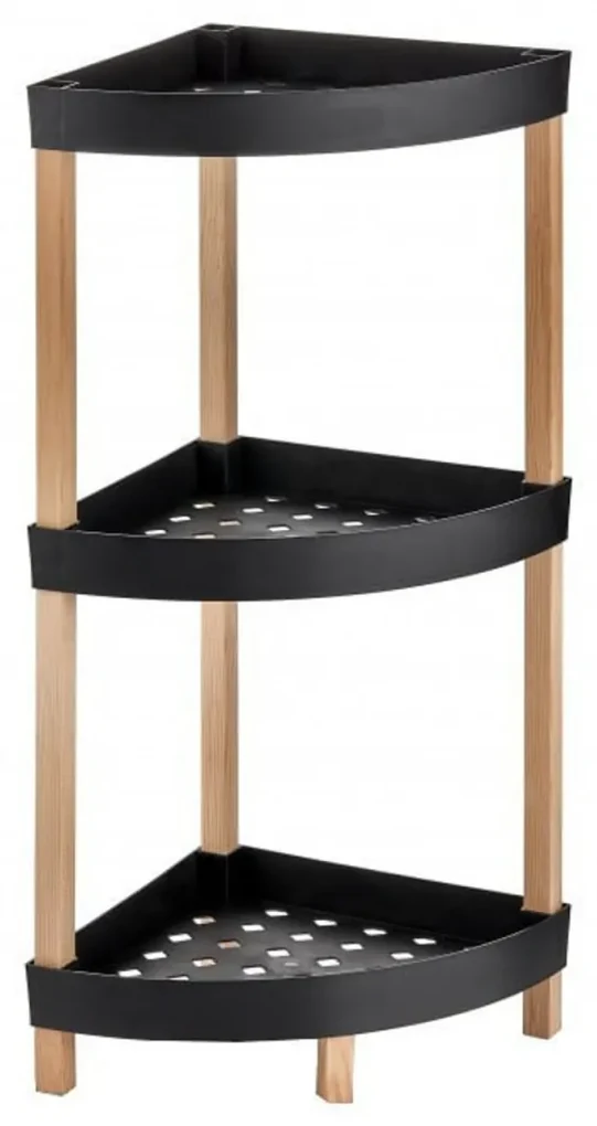 Etajera din lemn masiv cu 3 polite din plastic HouseXL™ B-Wood Mini ...