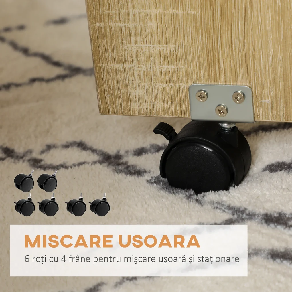 Set dining 4 persoane HOMCOM, masa de bucatarie cu extensie plianta ...