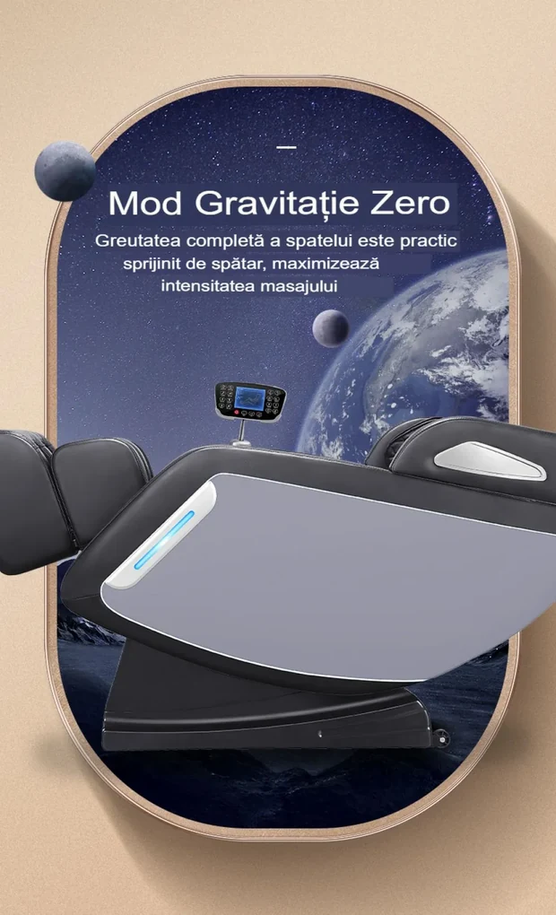 Fotoliu de Masaj V-XAVIER CONFORT, Incalzire, Bluetooth, Controler Rapid, Telecomanda, Zero ...