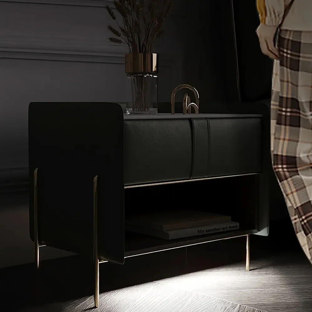 Noptieră cu design modern, culoare neagră - Model DEPRIMO 22915 ...