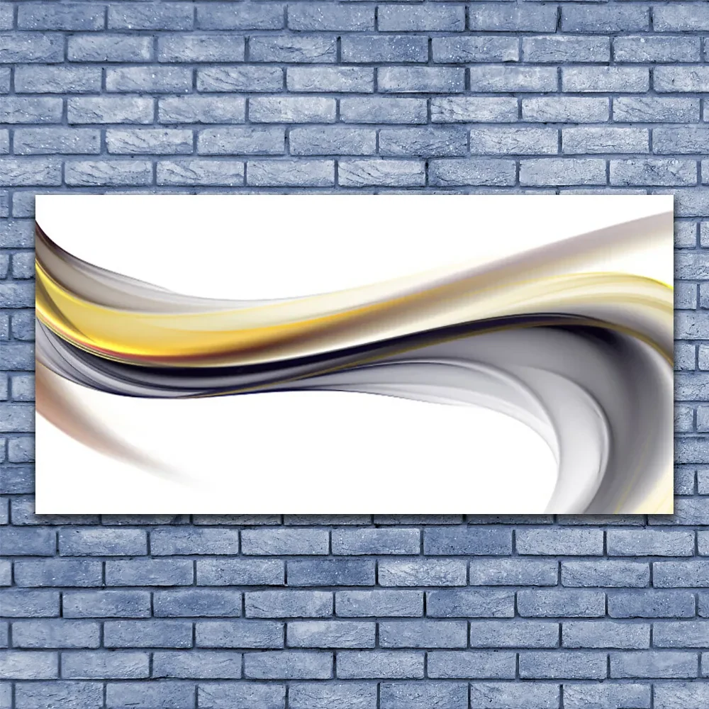 Tablou pe panza canvas Abstract Art Galben Gri Alb | BIANO