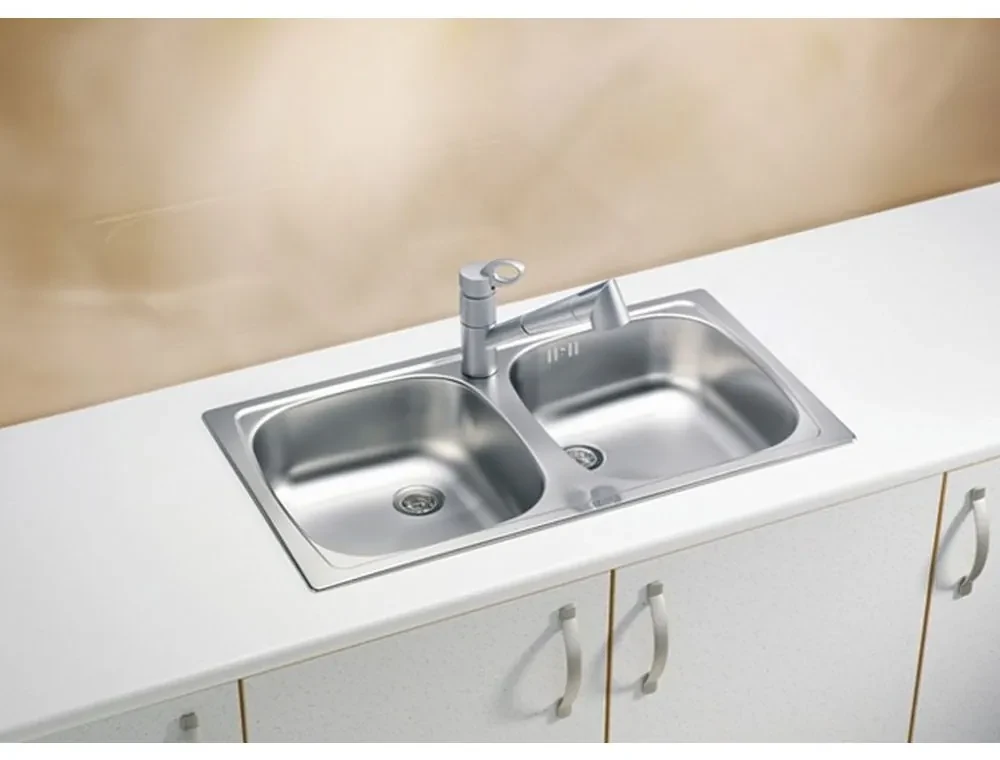 Chiuveta bucatarie inox leinen cu doua cuve Alveus Basic 160 LEINEN | BIANO